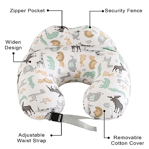 BATTOP Nursing Pillow for Breastfeeding,Bottle Feeding,Plus Size Breastfeeding Pillows with Adjustable Waist Strap Removable Cover,Extra Pillow on Top for More Support for Mom Baby