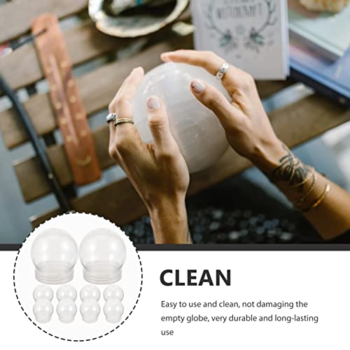 Artibetter 10pcs DIY Snow Globe Water Globe 4inch Clear Plastic Water Globes with Screw Off Cap for DIY Christmas Crafts and Customization