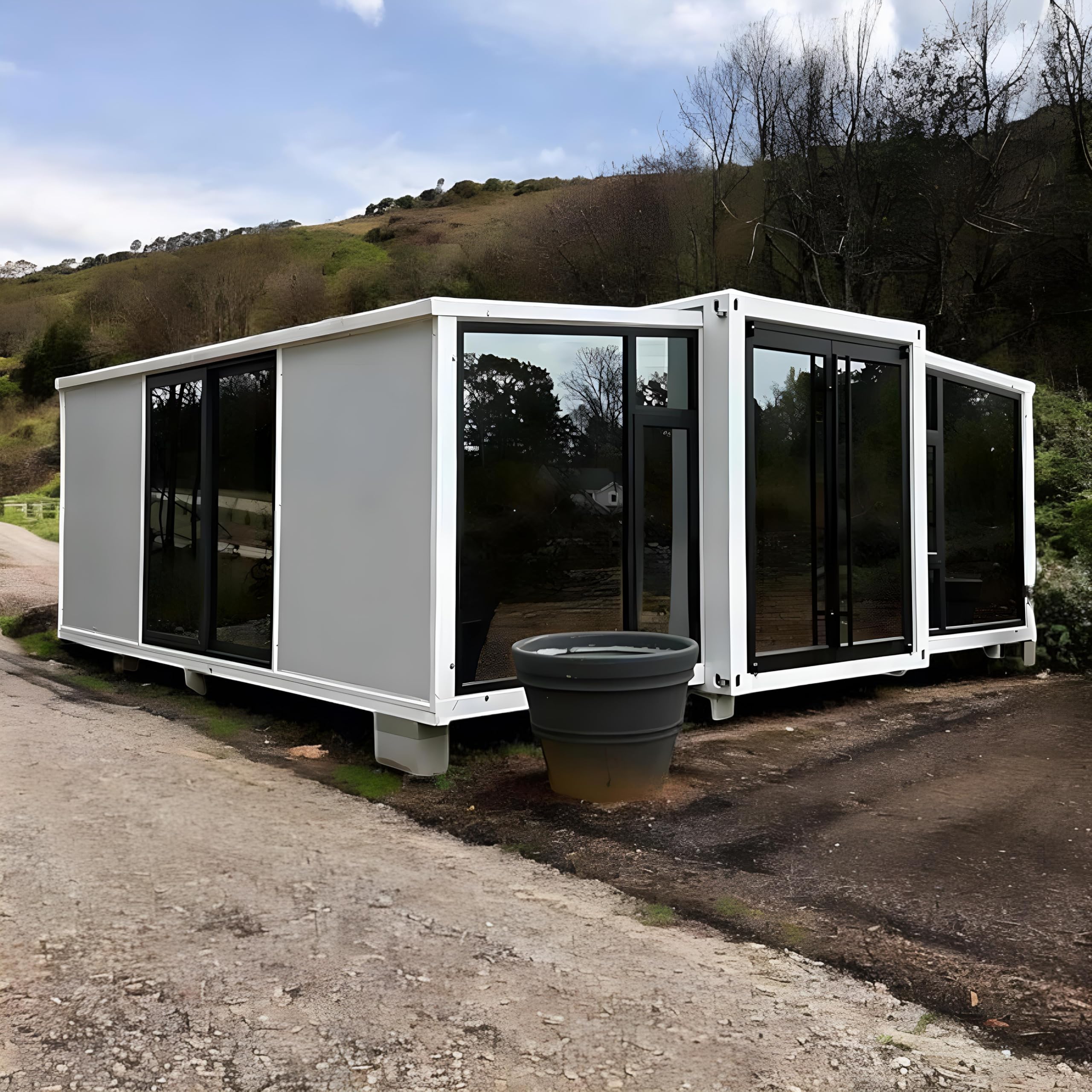 30ft Tiny Home kit | Luxury Tiny Home Luxury prefab Home with 2 Bedroom Tiny House 1 Living Room, and Bathroom | Durable, Portable Prefabricated Tiny Home, Office, Booth, Hotel