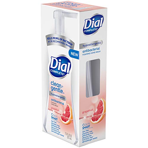 Dial Complete Clean + Gentle Antibacterial Foaming Hand Wash, Grapefruit, 7.5 Fl Oz, 8 Count Case