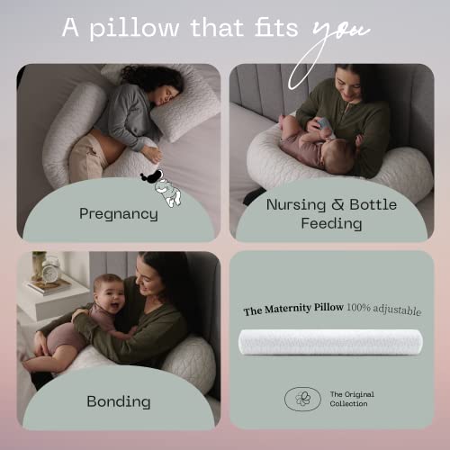 Coop Home Goods Maternity Pillow - Memory Foam Body Pillow for Pregnancy, Original Pregnancy Pillow, Side Sleeper Body Pillow, Full Body Pillow for Sleeping, Pregnancy Pillows for Sleeping (White)