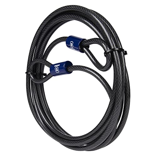 BRINKS - 15 ft x 3/8" Flexible Steel Loop Cable - Heavy Duty Vinyl Wrap for Corrosion Protection