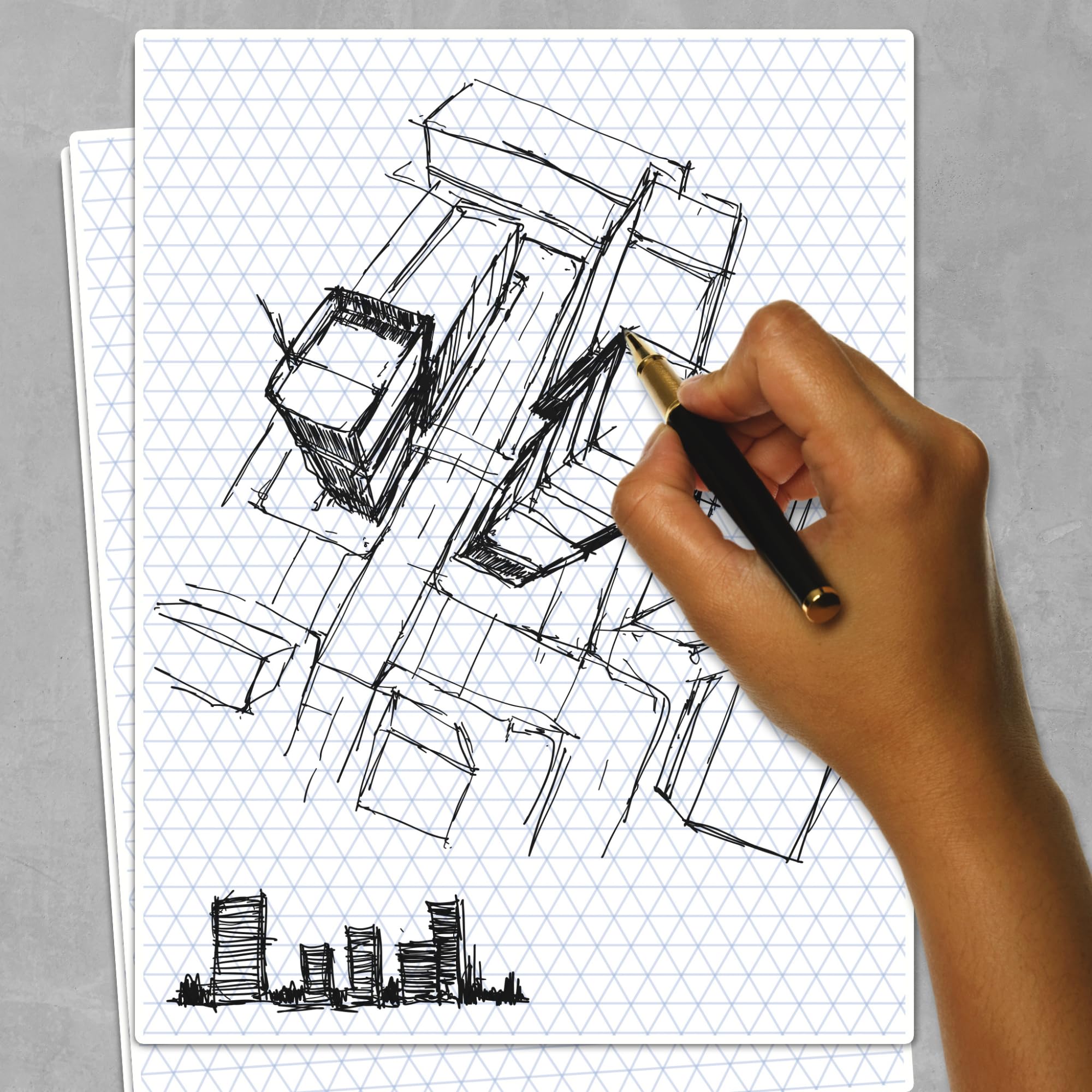 ALVIN Isometric Paper Pad 30 Sheets of 8.5" x 11" Model 1242-1 Drafting and Graph Paper Suitable for Pencil and Ink Laser Copier and Inkjet Printer Compatible 20 pound Acid-Free - 30 Sheet Pad 8.5 x 11 inches