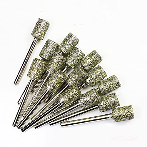 5 Pcs Diamond Coated Cylindrical Burr Chainsaw Sharpeners Jade Agate Carving Grinding Sharpener Stone Saw Sharpening Tool,Cylinder 6mm