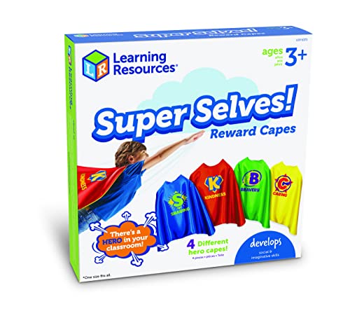 Learning Resources Super Selves! Reward Capes - 4 Pieces, Ages 3+ SEL Capes, Social Emotional Development Games, Language Skills, Hero Cape
