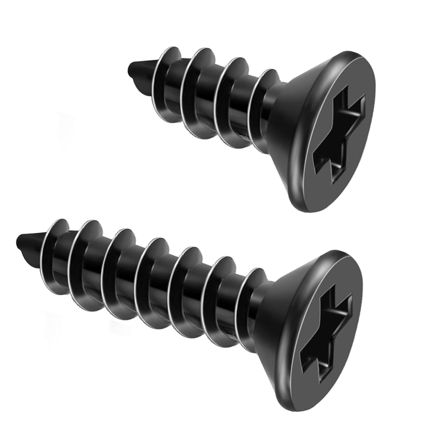 smseace 100PCS Black Flat Head Phillips Tapping Screws Drywall Nail Wood Screw #8 x 1/2", #8 x3/4" (50 Pcs Each) M4-12/20mm-100p