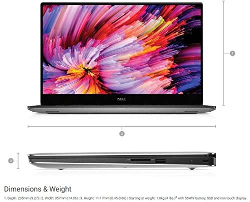 Dell XPS 15 9560 15.6in FHD InfinityEdge Display Intel Core i7-7700HQ X4 2.8GHz 8GB 256GB SSD NVIDIA GeForce GTX 1050 Silver (Renewed)