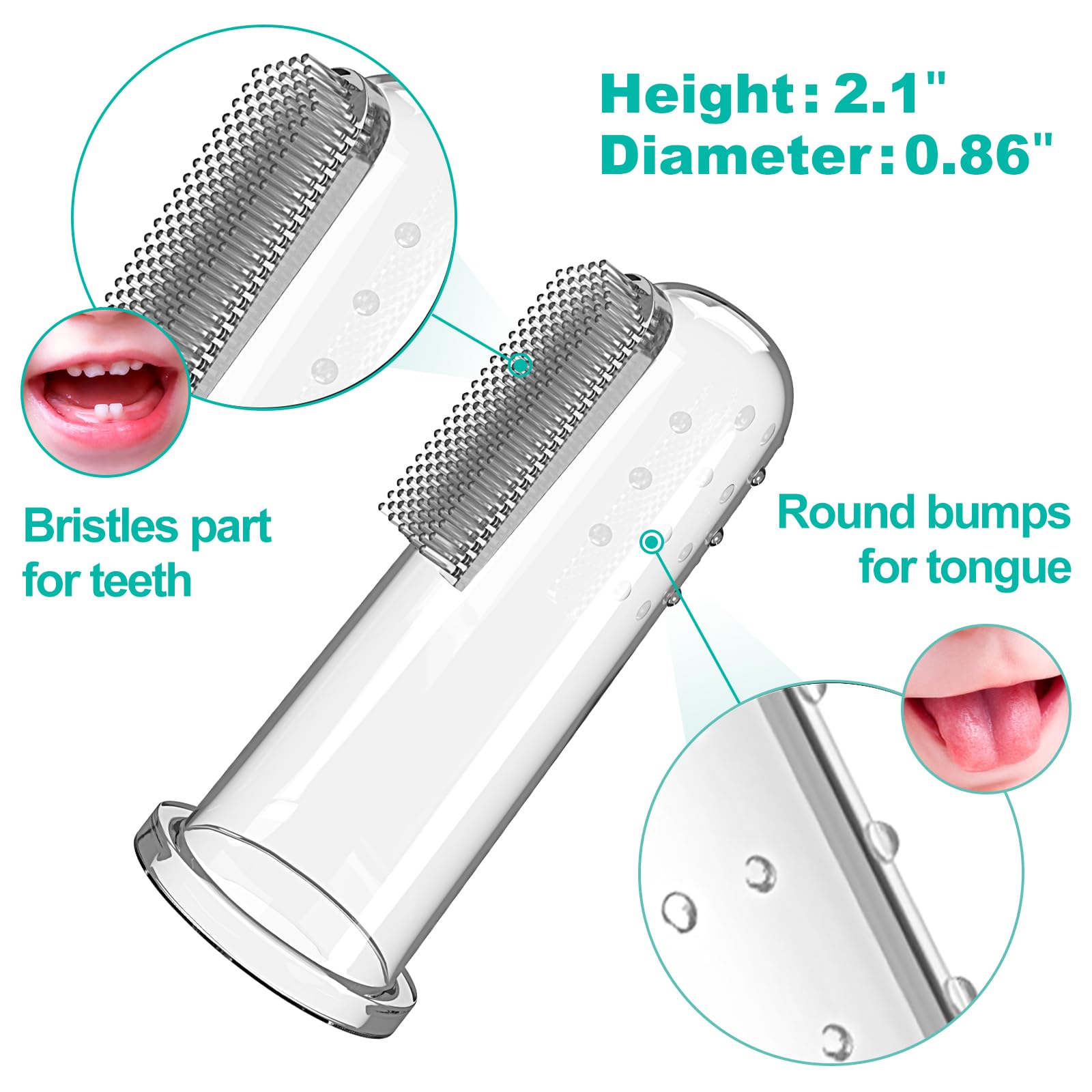 Baby Toothbrush Set, 6 Pcs Soft Infant Finger Toothbrush with 6 Boxes, Newborns Toddler Silicone Baby Tooth Brush 0-6 Months 6-12 Months