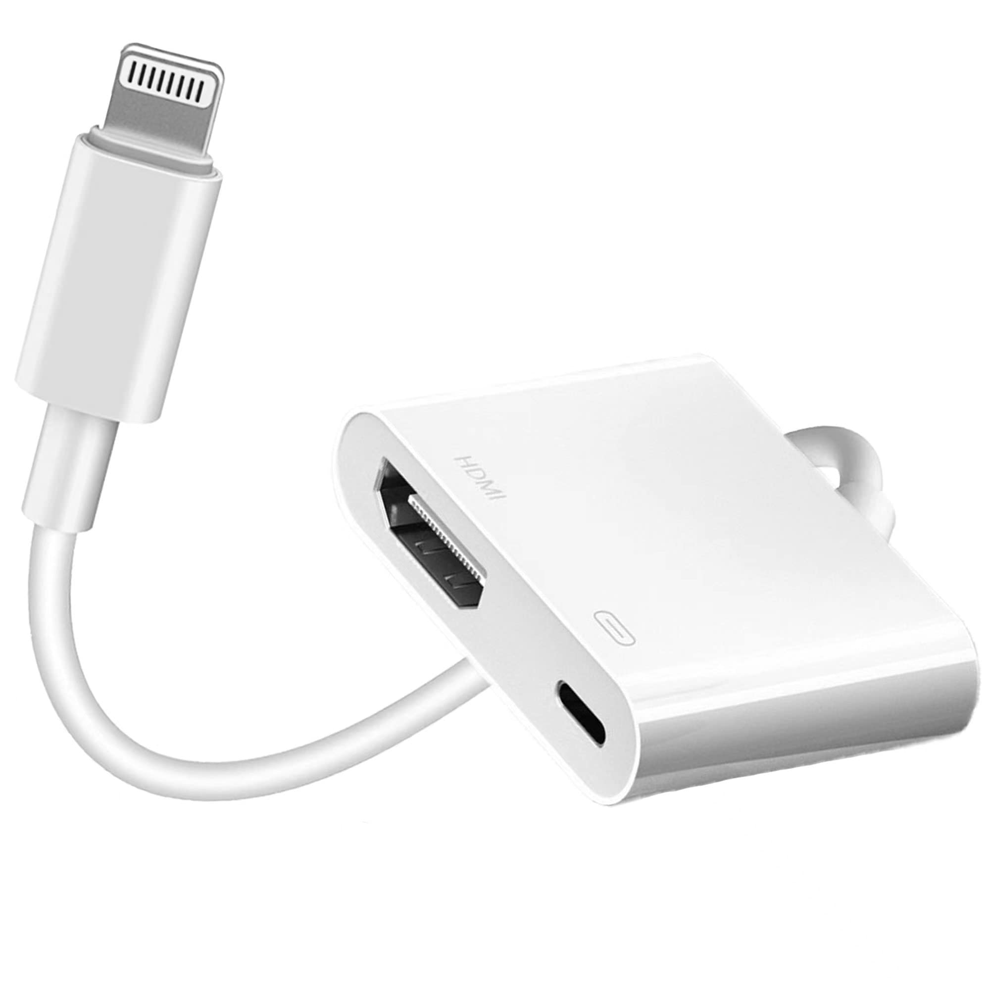 Apple MFi Certified Lightning to HDMI Digital AV Adapter 1080P HD Video HDMI Sync Screen Connector Cable with Charging Port Compatible with iPhone 12/11/ X/ 8/7/ iPad on HDTV/Projector/Monitor