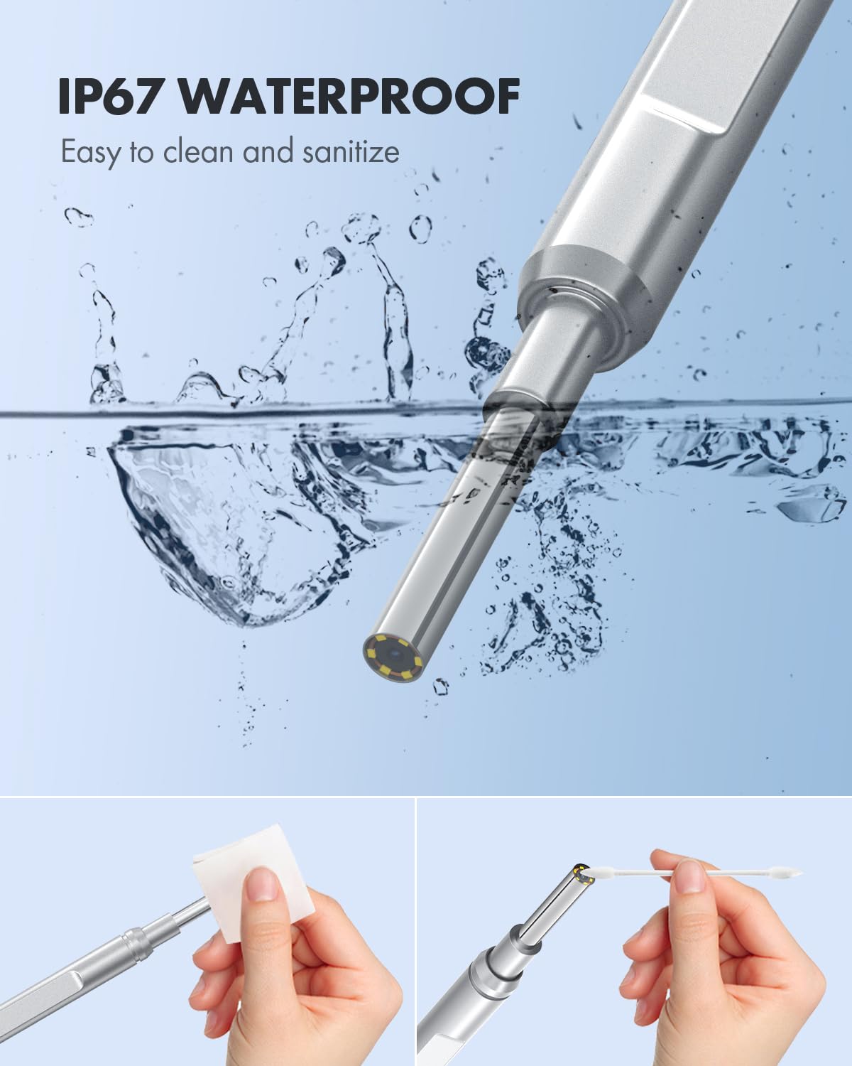 Anykit Ear Wax Removal Tool, Ultra Clear View Ear Scope with LED Lights for Ear Cleaning, Ear Cleaner Camera Otoscope with Ear Spoon & Specula for Phone & Tablet