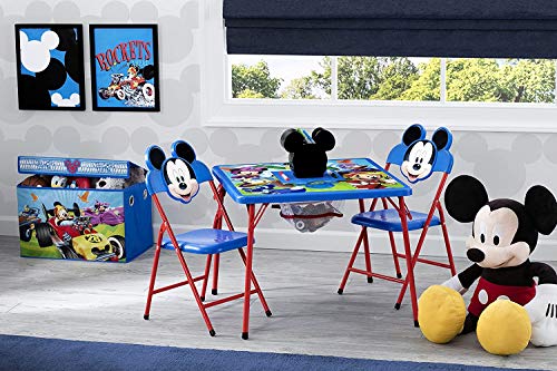 Delta Children 4-Piece Kids Furniture Set (2 Chairs and Table Set & Fabric Toy Box), Disney Mickey Mouse
