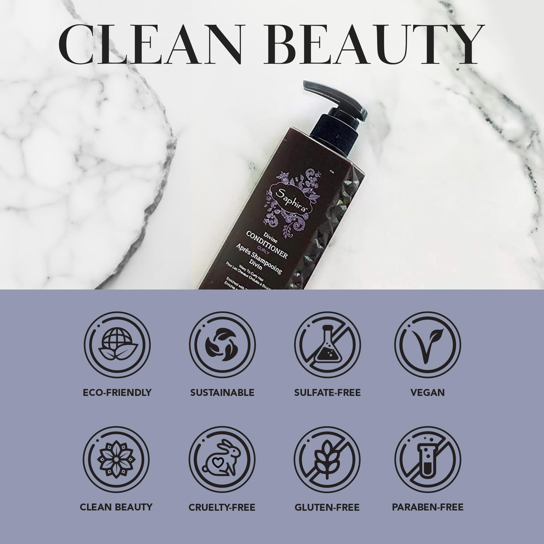 Saphira Divine Curly Conditioner, Sulfate-Free, Paraben-Free, Hydrates, Defines and Softens Curly, Wavy, Multi-Textured, Thick Hair