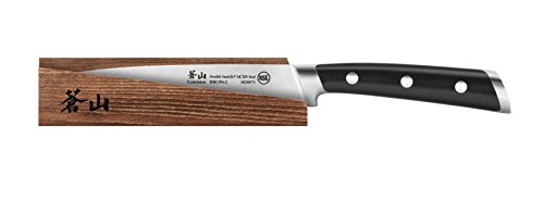 Cangshan TS Series 1020588 Swedish 14C28N Steel Forged 5-Inch Serrated Utility Knife and Wood Sheath Set