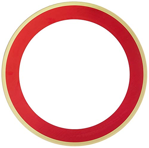 Amscan Premium Plastic Round Party-Plates, 7 1/2 inches, White with Red Border