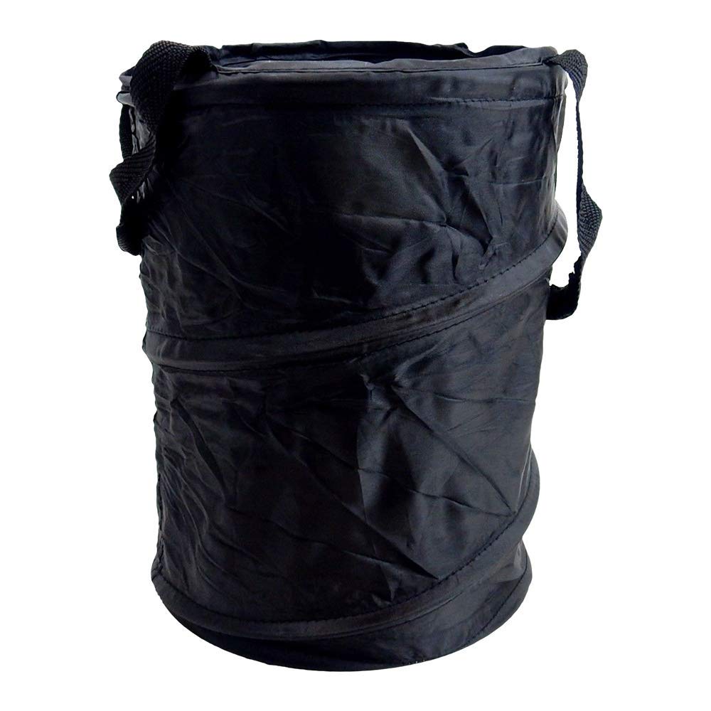 Car Trash Can and Storage Bin - Convenient Pop-Up Design for Egg & Berry Gathering, Laundry, Closet Organization - 7"x10" Size - Easy Cleanup and Compact Storage - Black