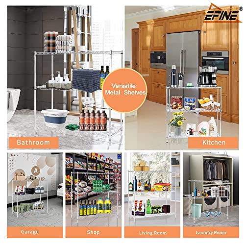 Catalina Creations EFINE 3-Shelf Chrome Shelving Unit with 3-Shelf Liners, Adjustable Rack, Steel Wire Shelves Storage for Kitchen and Garage (36W x 16D x 36H)