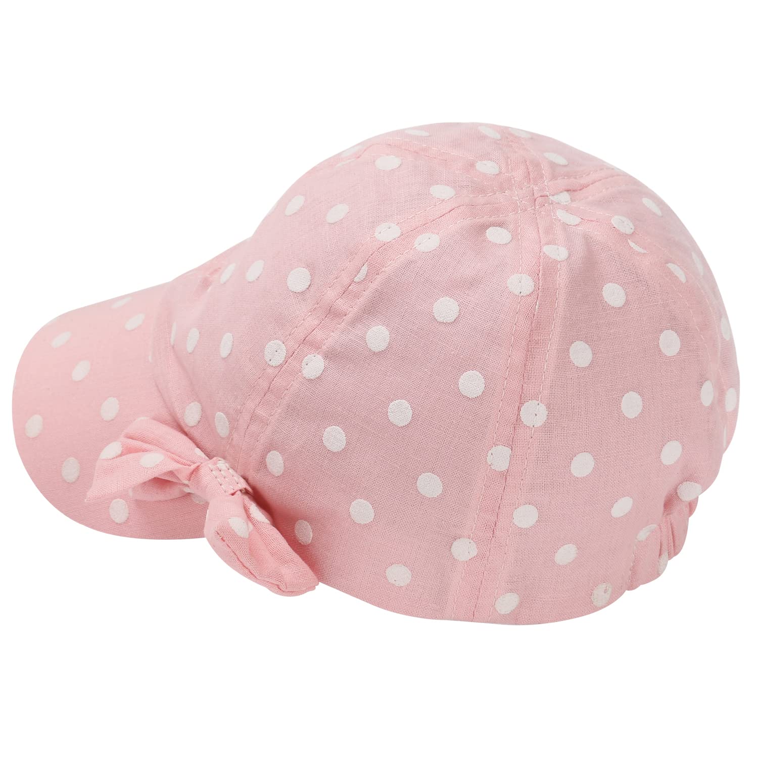 AMIYAN Toddler Sun Hat Girls Summer Cap Polka Dot Bow-tie Beach Hat Baseball Caps UPF 50+ UV Protection