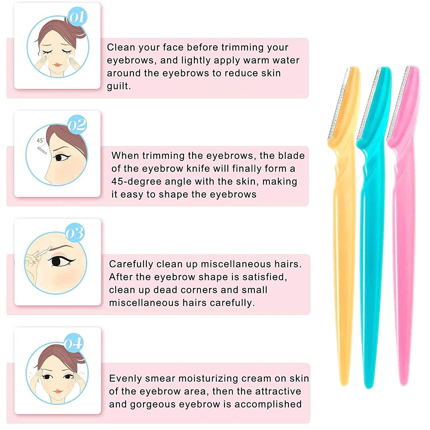 30Pcs Eyebrow Razor and Face Razor for Women, Shaper Shavers Trimmers for Women and Men Face Hair Removers Multipurpose Exfoliating
