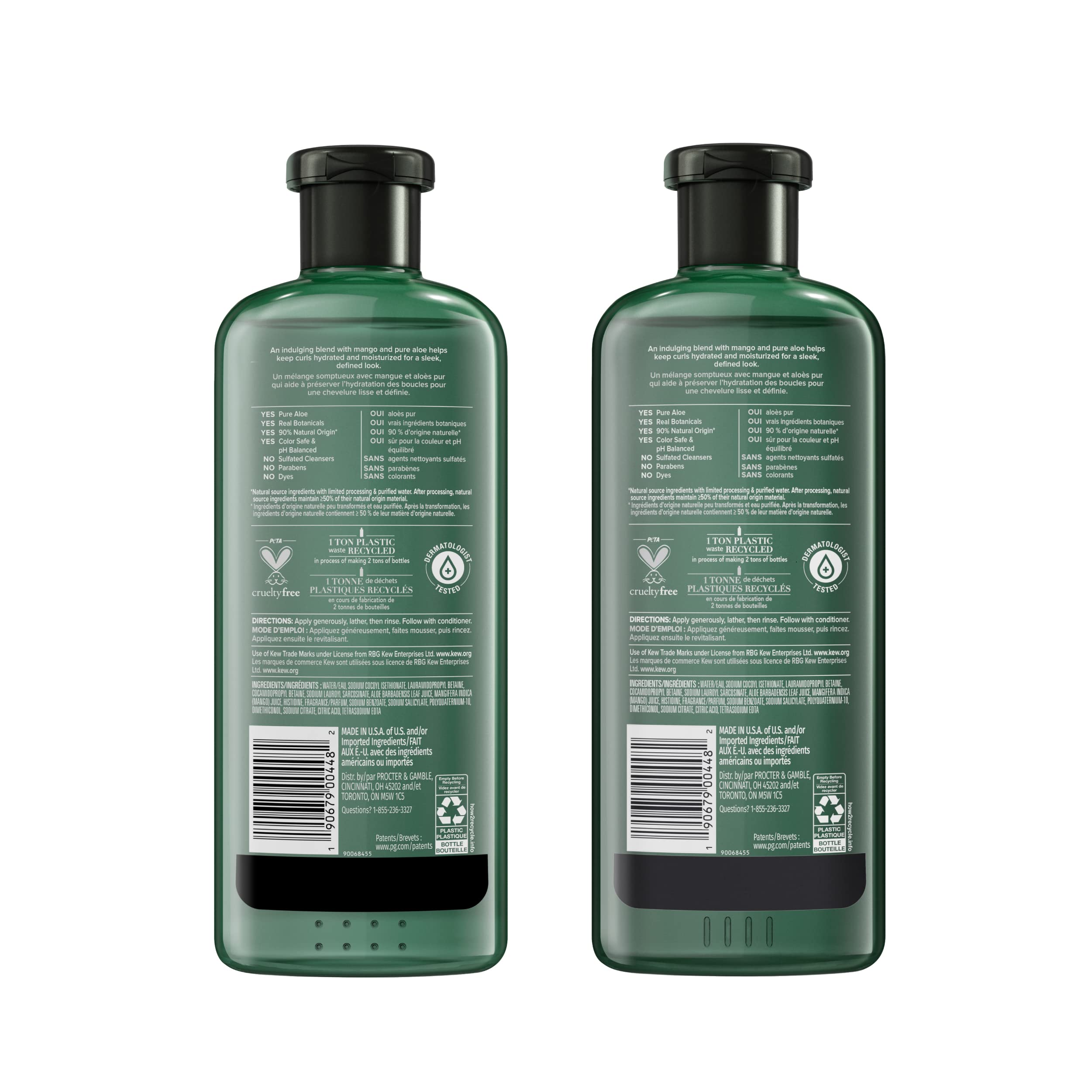 Herbal Essences bio:renew Sulfate Free Shampoo & Conditioner 13.5 Fl Oz each, and Curl Cream 6.8 Fl Oz Set – With Mango + Potent Aloe, Complete Curly Hair Care for Defined Curls