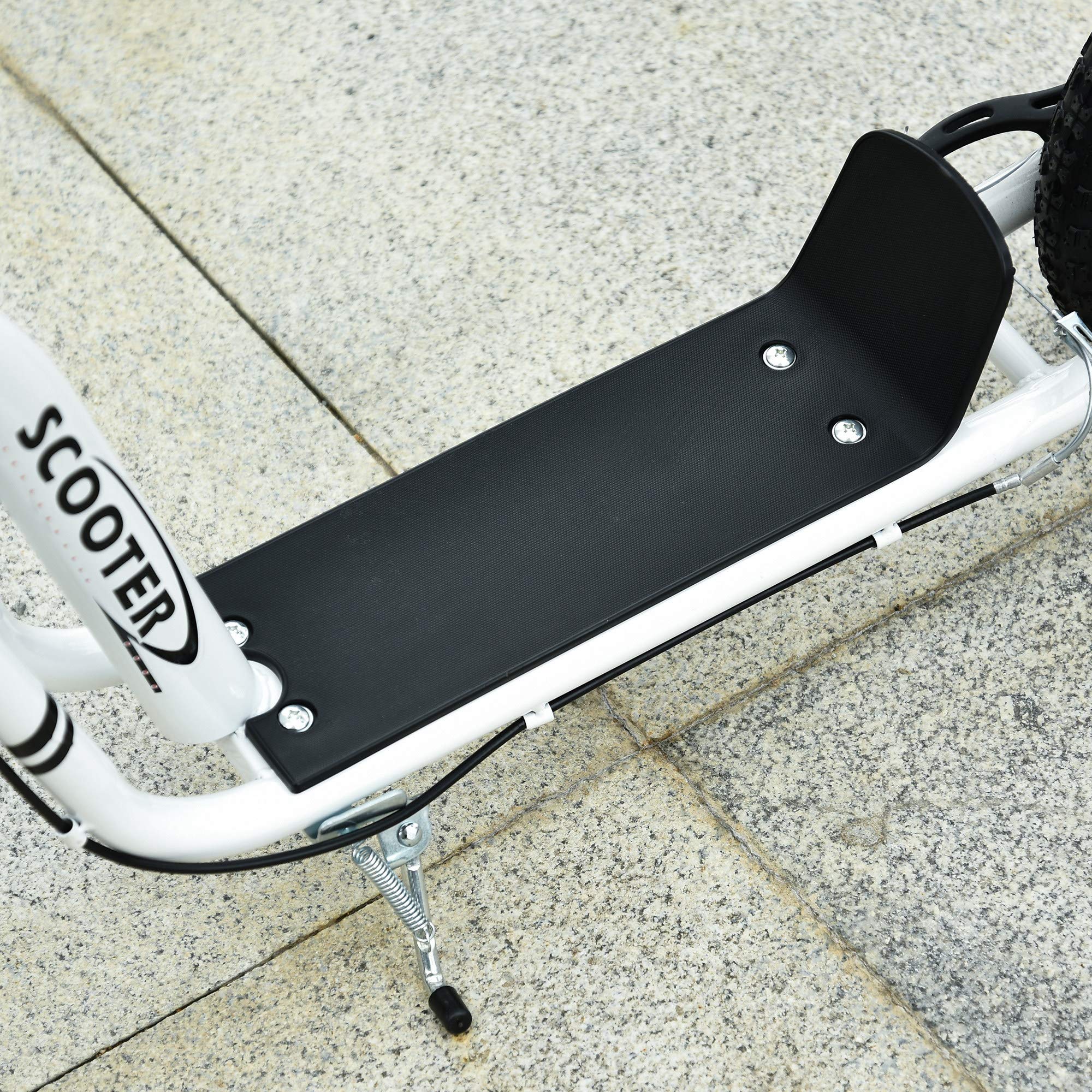 Aosom Youth Scooter Front and Rear Caliper Dual Brakes 12-Inch Inflatable Front Wheel Ride On Toy for Age 5+, White
