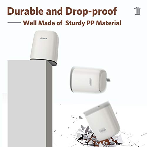 XCX Mini Countertop Trash Can with 3 Rolls of Trash Bags, Waste Can with Press Type Lid, 1.5 L / 0.40 Gal Wastebasket Trash Can Dispenser, Mini Bin for Coffee Table, Bathroom Vanity Top (White)