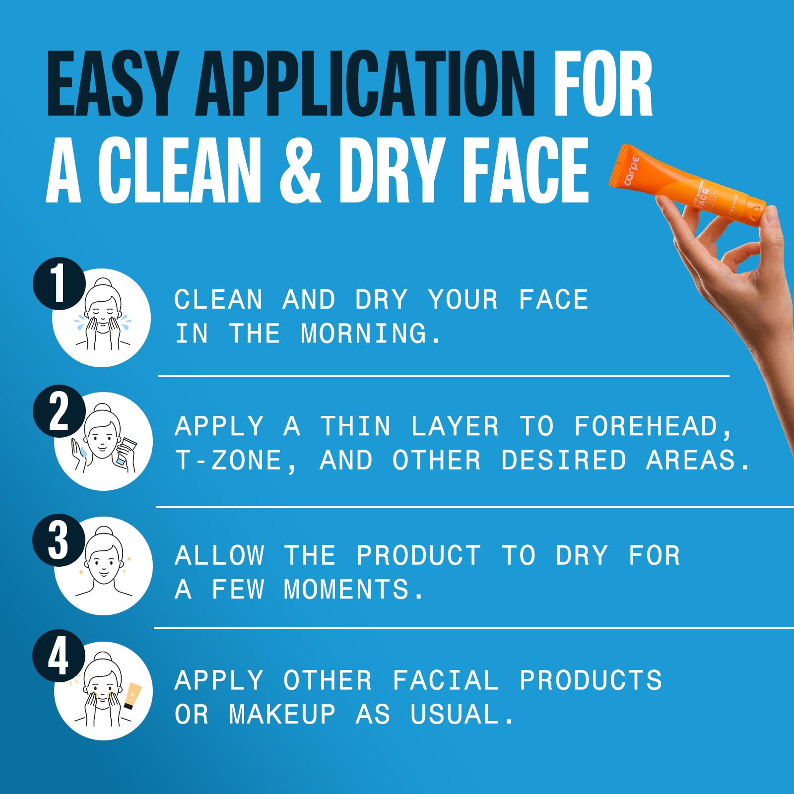 Carpe - Helps Keep Your Face, Forehead, and Scalp Dry - Sweat Absorbing Gelled Lotion - Plus Oily Face Control - With Silica Microspheres and Jojoba Esters