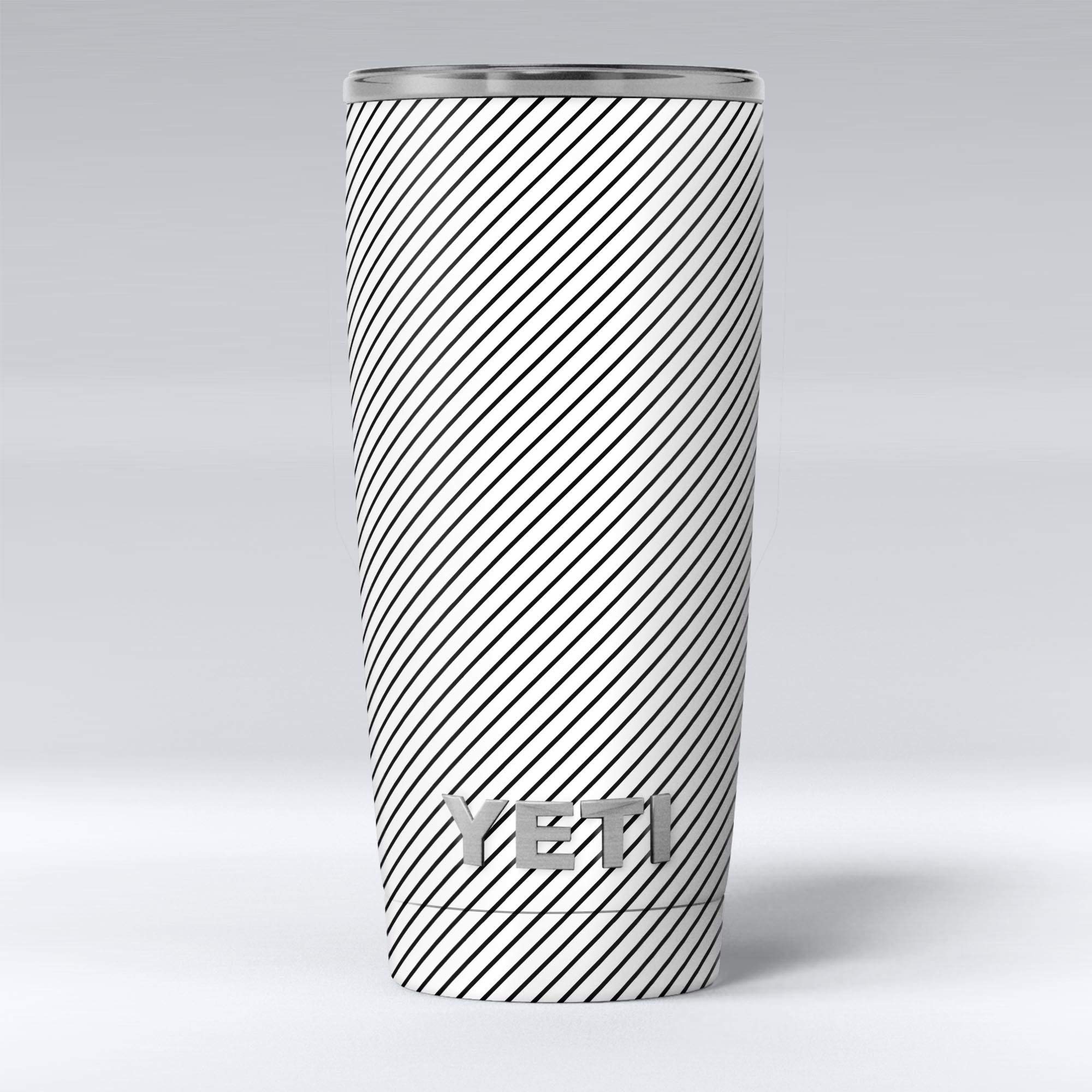 Design Skinz Slate Black Slanted Lines with Translucent Backing - Skin Decal Vinyl Wrap Kit Compatible with The Yeti Rambler Cooler Tumbler Cups