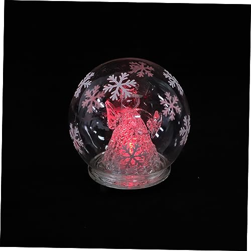 Amosfun 1pc Angel Glass Office Decor Christmas Decorations Office Gift Color Changing Globe Winter Snow Globe The Office Stocking Stuffers Chic Crystal Glass Ball 3D Thicken