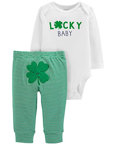 Carter's Unisex Baby 2-Piece St. Patrick's Day Bodysuit Pant Set (18 Months, Green First)