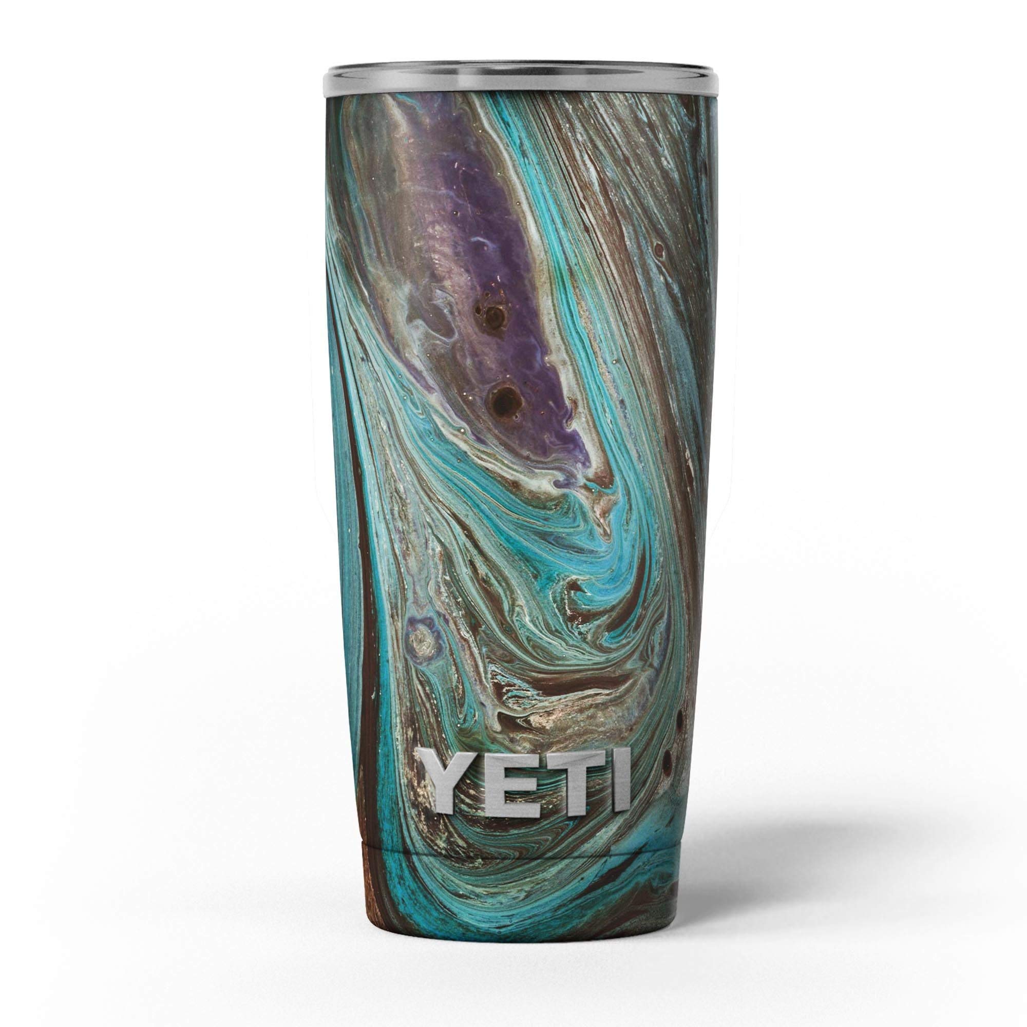 Design Skinz Swirling Dark Acrylic Marble - Skin Decal Vinyl Wrap Kit Compatible with The Yeti Rambler Cooler Tumbler Cups