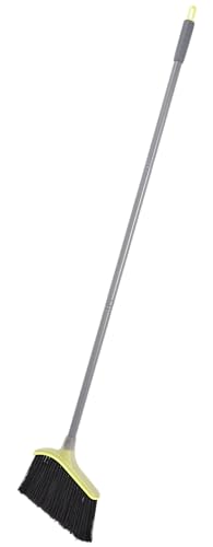 Casabella Wayclean Wide Angle Broom, Gray, Angled Broom with Densely Packed Bristles, Kitchen Broom, RV Broom, Camper Broom, Broom for Home