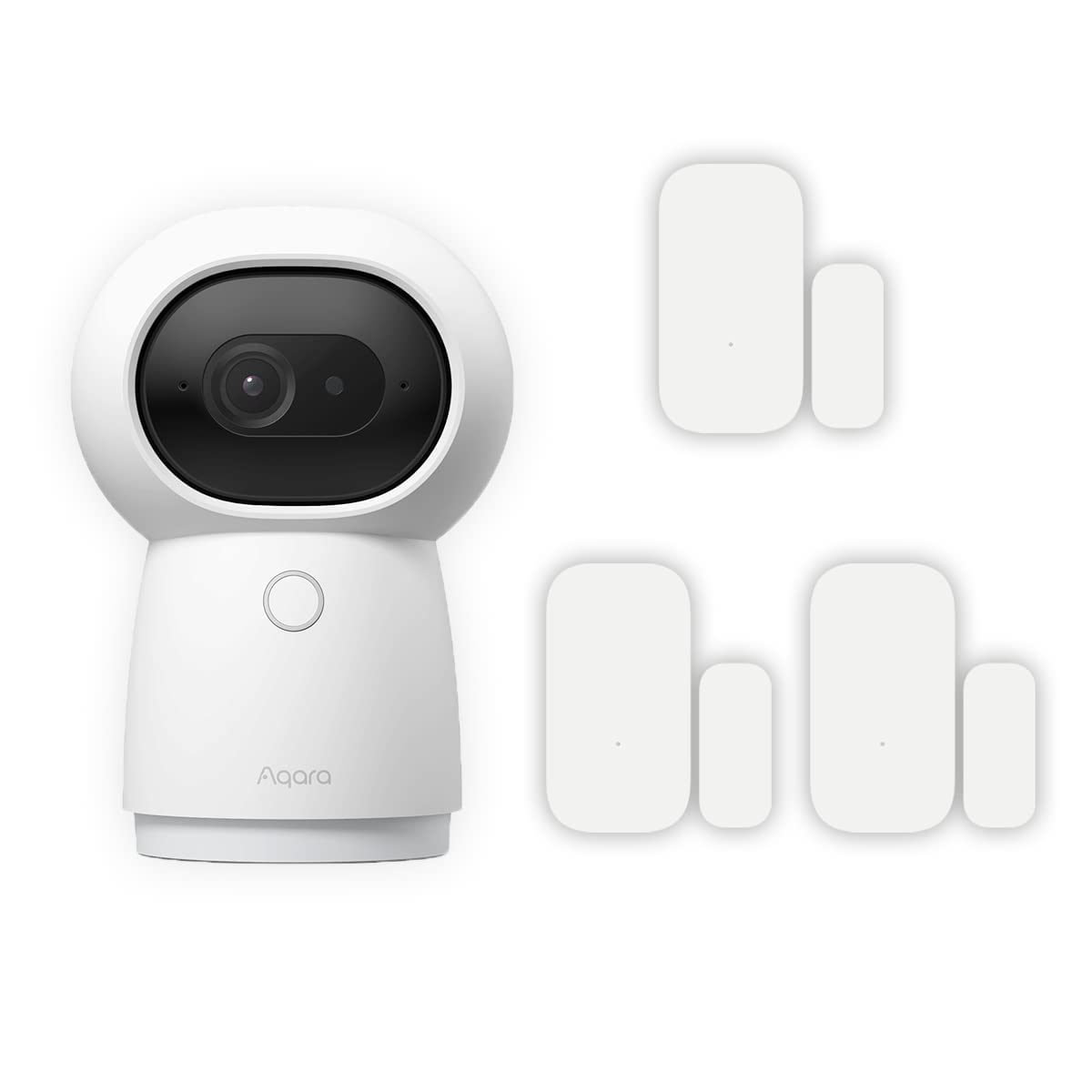 Aqara 2K Security Indoor Camera Hub G3 Plus 3 Door and Window Sensor, AI Facial and Gesture Recognition, Infrared Remote Control, 360Β° Viewing Angle via Pan and Tilt