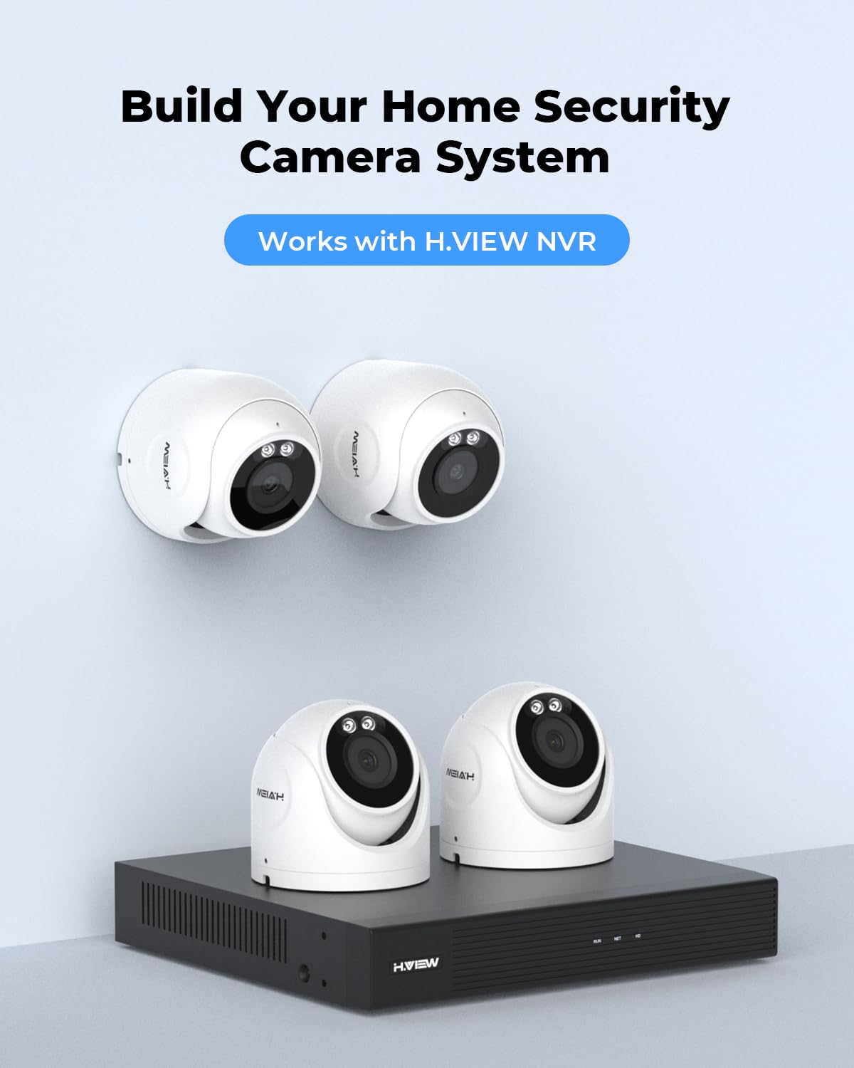 H.VIEW 8MP/4K Outdoor Dome Security POE IP Camera, Smart Dual Illumination, 100ft Night Vision, 2.8mm Lens Wide Angel, IP66, One-Way Audio, H.265+, Smart AI Detection, (Hikvision Compatible)