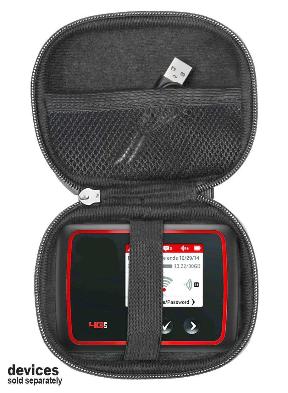 CaseSack Protective Case for Verizon MiFi 6620L Jetpack 4G LTE Mobile Hotspot, Mesh Pocket for Cable, USB and Other Accessories, Detachable Wrist Strap