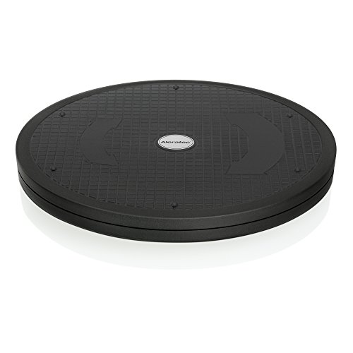 Aleratec Dual Sided Monitor/TV Swivel Stand | 360˚ Rotation Lazy Susan | Featuring Heavy Duty Carousel 250 lbs Capacity, 15.5" | Media Console, Entertainment Center for Living Room Bedroom, Black