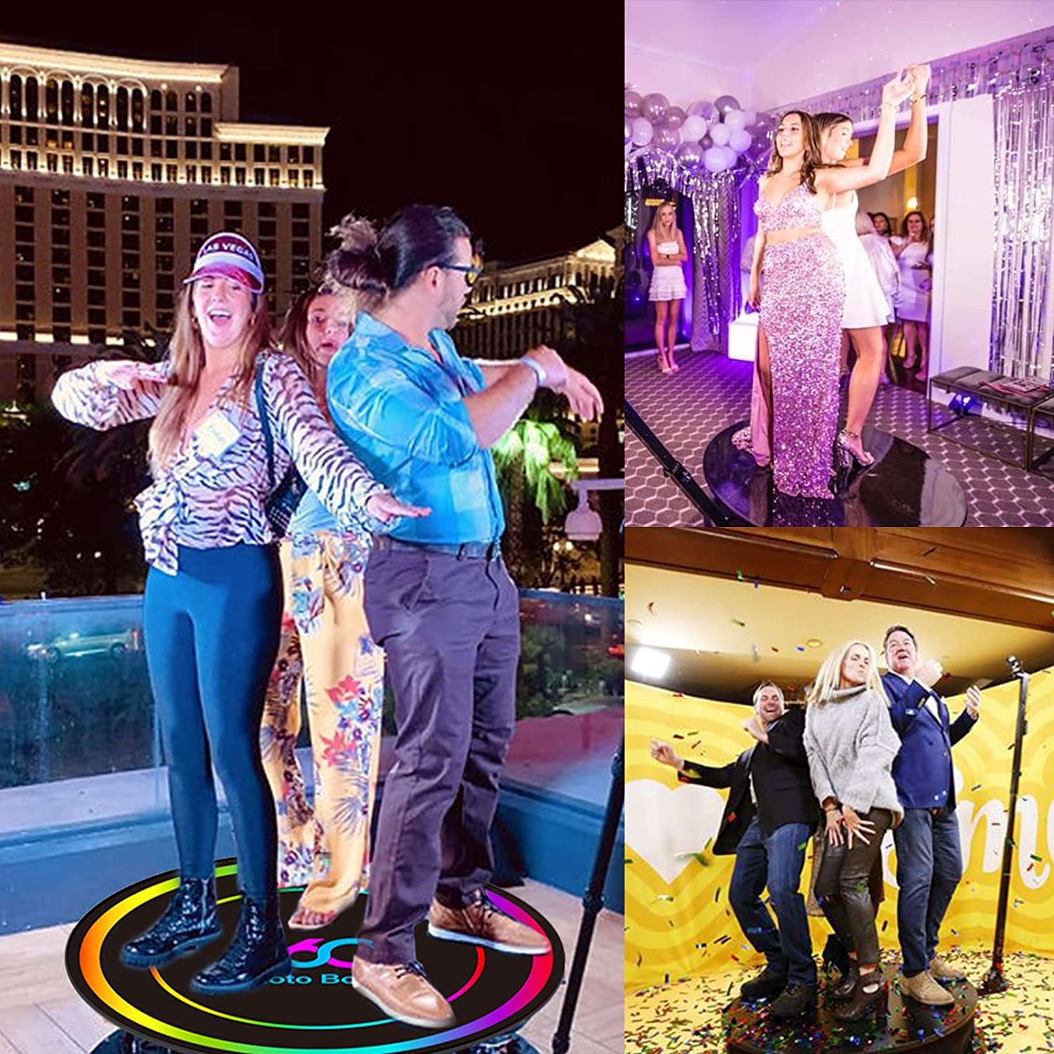 360 Photo Booth Machine for Parties Christmas Live Streaming Wedding Abyss Style Automatic Spin Camera Stand with Ring Light Selfie Holder 360 Video Platform 100cm/39.4'' with Flight case