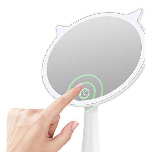 LIMEI-ZEN Makeup Mirror with Light, LED Lighted Vanity Mirror Mirrors Touch Screen Dimming Countertop Cosmetic Mirror USB with Lithium Battery Mirrors