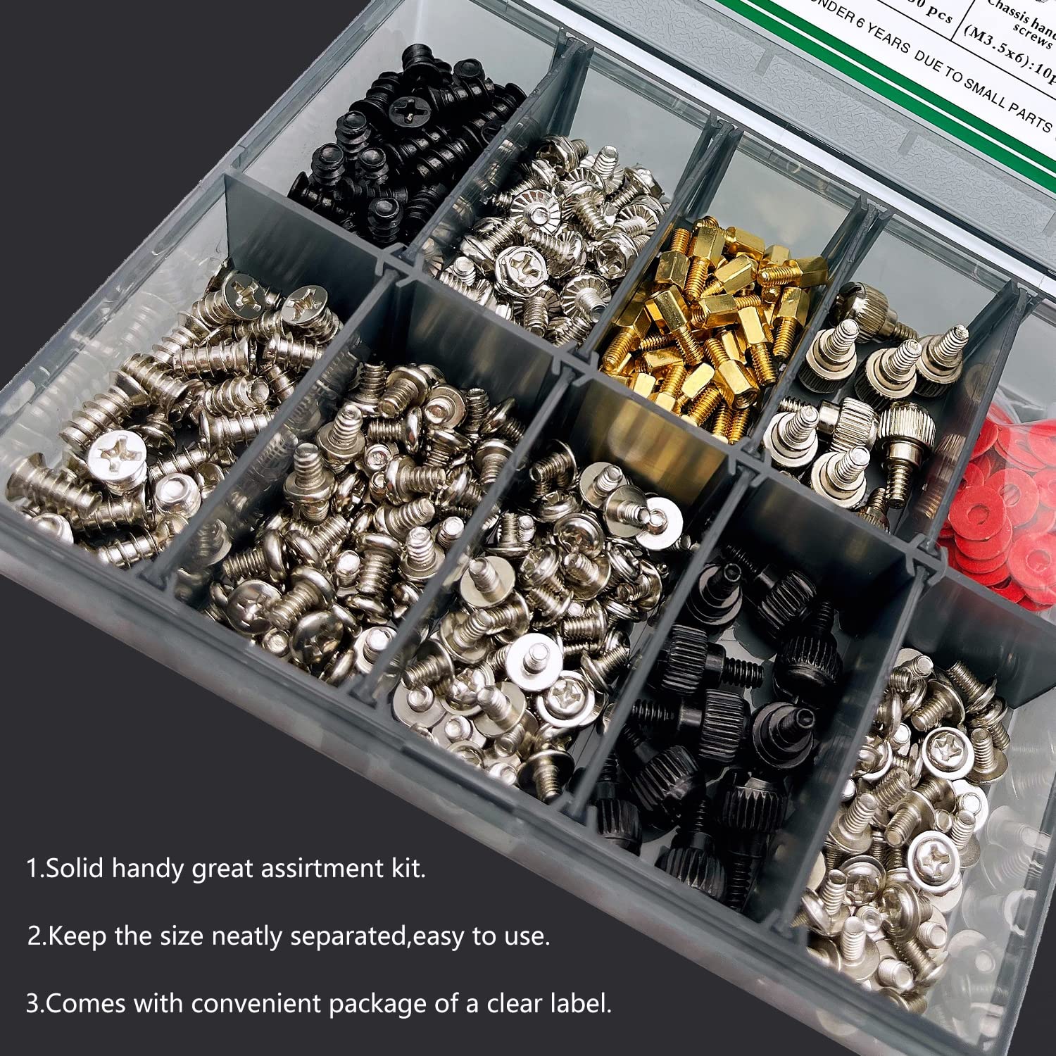 360 Pieces Computer Standoffs Screws Assortment Kit for Hard Drive Computer Case Motherboard Fan Power Graphics