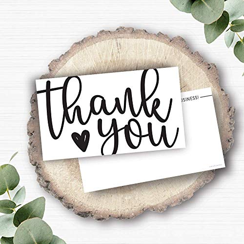 50 Fun Script Customer Thank You for Order Cards (3.5" x 2") Thank You for Supporting My Small Business - Small Online Business Package Insert - Business Card Size