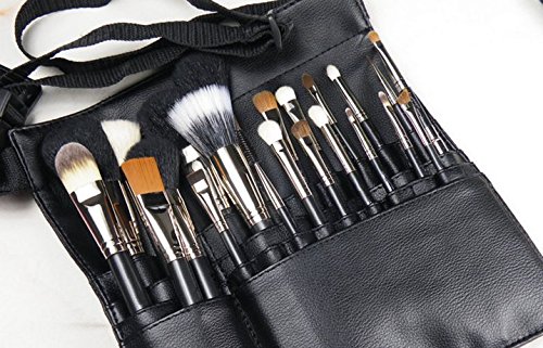 DFIEER 22 Pockets Professional Cosmetic Makeup Brush Bag with Artist Belt Strap for Women (Brush Not Included)