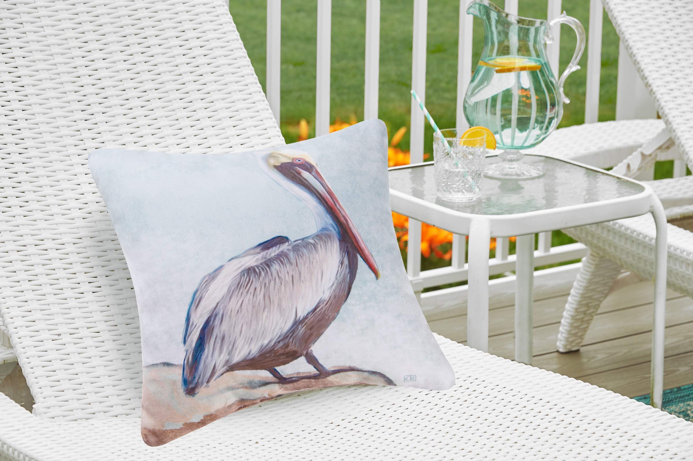 C&F Home Pelican by The Ocean Coastal Premium Indoor/Outdoor Pillow Patio Decor Decoration Accent Throw Pillow 18" x 18" Pelican