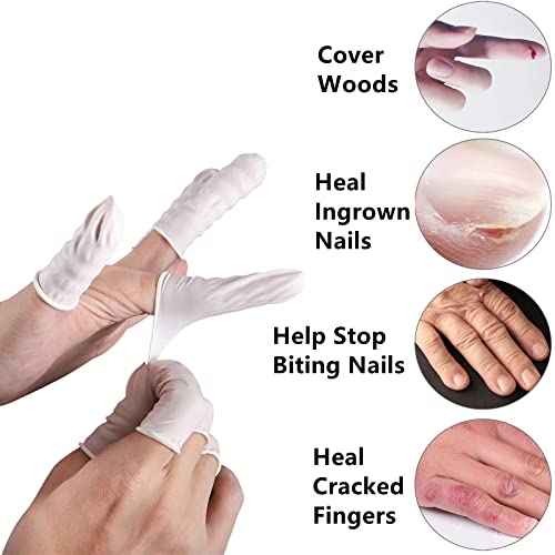 400 Count Latex Finger Cots Small Fingertip Gloves Disposable Finger Rubber Tips Protector Anti-Static