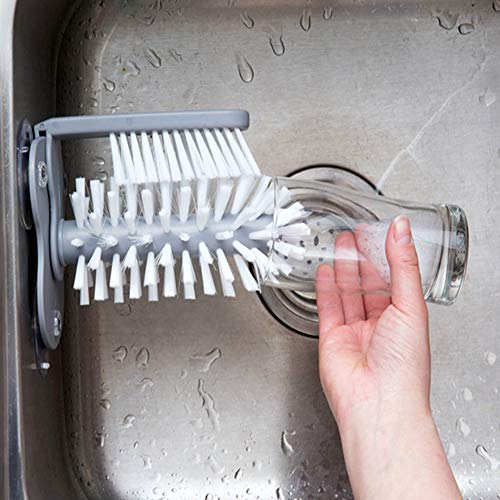 360° Glass Bar Kitchen Cleaning Tool Suction Cups Brush Cleaner Washer Cup Kitchen Accessory