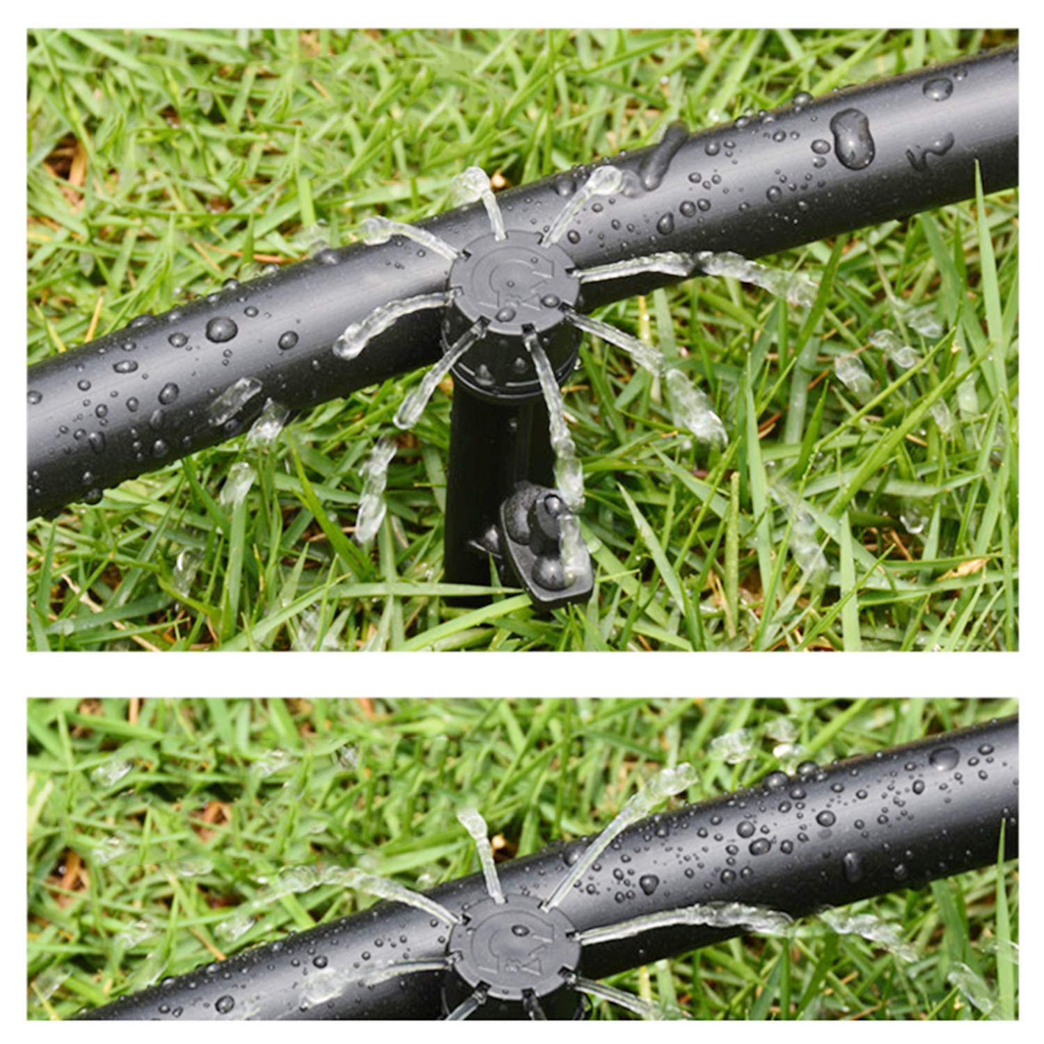DGZZI 20pcs Adjustable Irrigation Drippers Garden Sprinkler 360 Degree 8 Holes Water Flow Irrigation Drippers Connector for 4/7 MM Tube