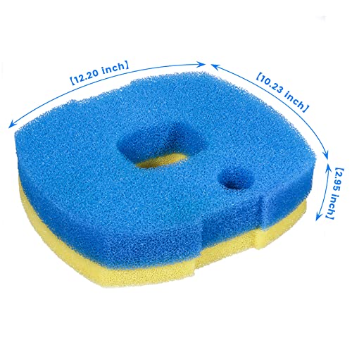 ANBULL Replacement Filter Sponges, Blue+Yellow (Pack of 1 Set), Compatible to Anbull Pond Filter Pump 950/1370GPH (12.2" x 10.23" x 2.95")