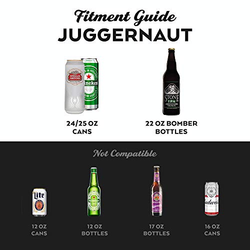BrüMate Hopsulator Juggernaut Can Cooler Insulated for 24oz / 25oz Cans | Can Coozie Insulated Stainless Steel Drink Holder for Beer, Tea, and Energy Drinks (Matte Black)