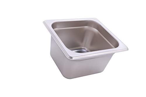 Hakka 1/6 Size Stainless Steel Food Pans,4"Deep Gastronorm Containers- Pack of 6