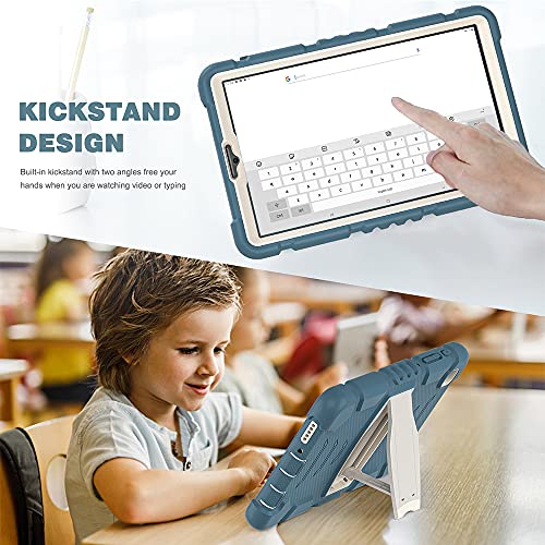Litchi Samsung Galaxy Tab A7 Lite Case 2021, Galaxy Tab A7 Lite 8.7 Inch Case with Kickstand, Protective Rugged Case for SM-T220/T225-Cornflower Blue