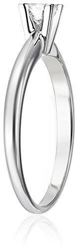 14k White Gold Princess Solitaire Diamond Engagement Ring (1/4 cttw, H-I Color, I2-I3 Clarity), Size 6