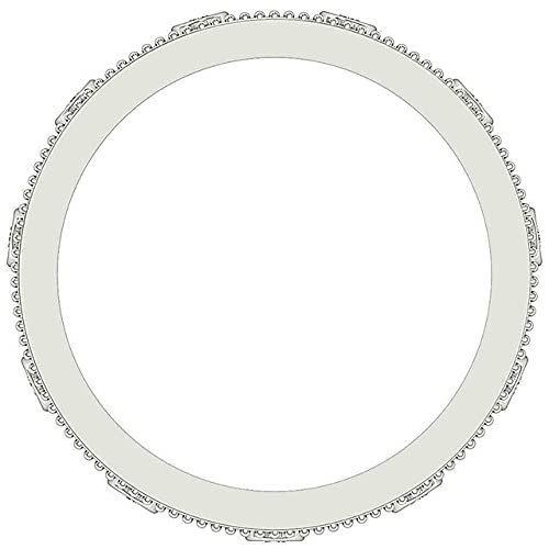 2 1/2 CT Round Shape White Cubic Zirconia Fashionable Eternity Wedding Engagement Anniversary Band Ring in 14K White Gold Plated 925 Sterling Silver (2.50 Cttw) Ring Size - 8.5